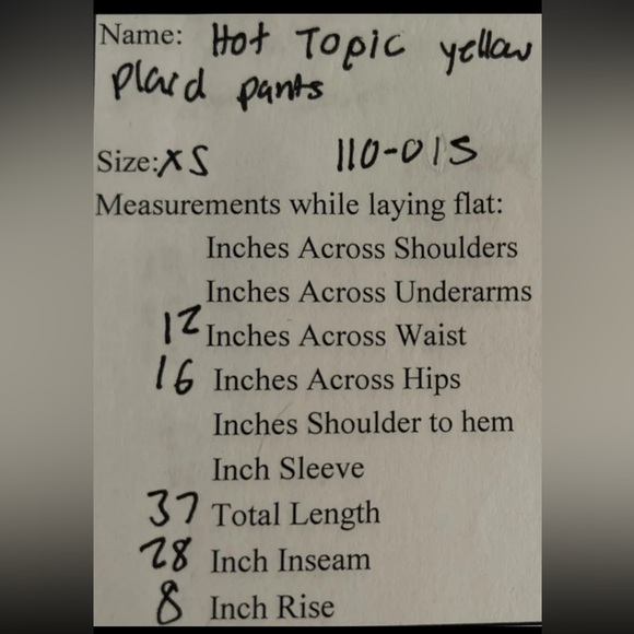Hot Topic | Pants & Jumpsuits | Nwt Hot Topic Yellow Black Plaid Pants ...